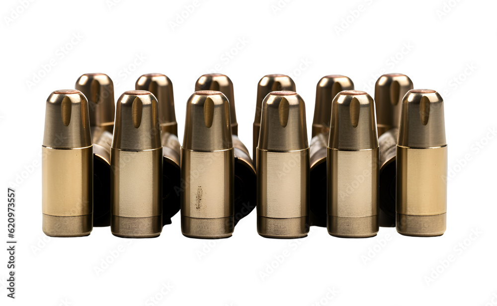 stack of weapon bullet cartridges on isolated transparent background ...