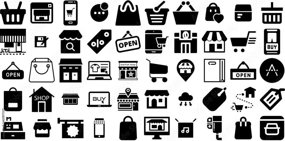 Massive Collection Of Store Icons Pack Flat Concept Signs Icon, Thin ...