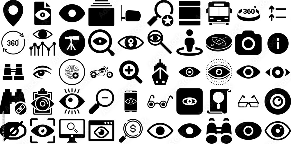 Huge Collection Of View Icons Bundle Solid Cartoon Symbol Symbol ...