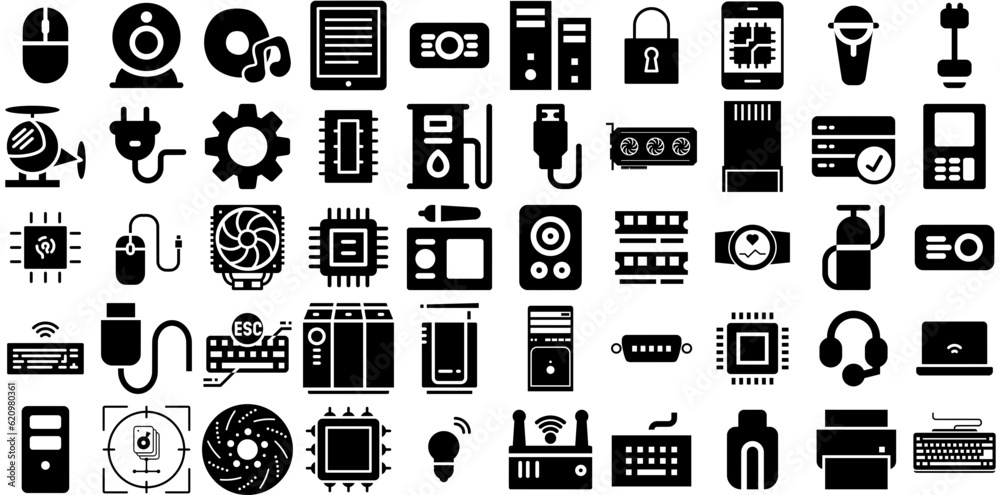 Massive Collection Of Hardware Icons Pack Solid Modern Symbol Icon, Set, Construction, Service ...