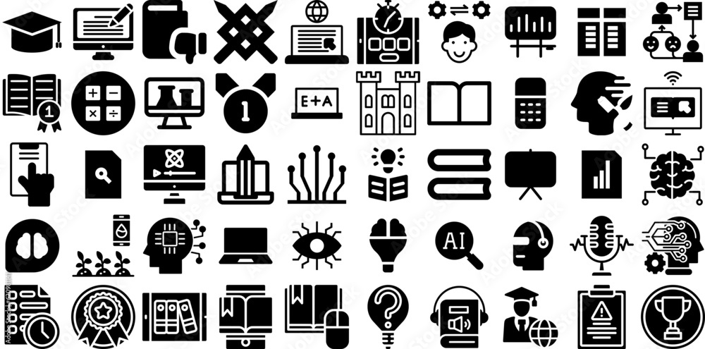 Massive Set Of Learning Icons Set Flat Modern Symbol Icon, Student, Set ... Massive Set Of Learning Icons Set Flat Modern Symbol Icon, Student, Set ...