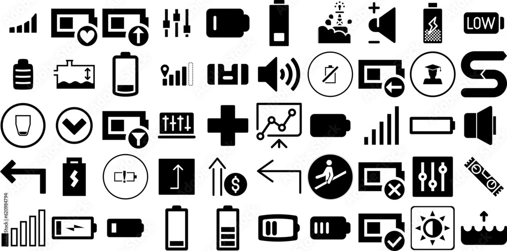 Big Collection Of Level Icons Pack Flat Simple Symbols Indicator ...