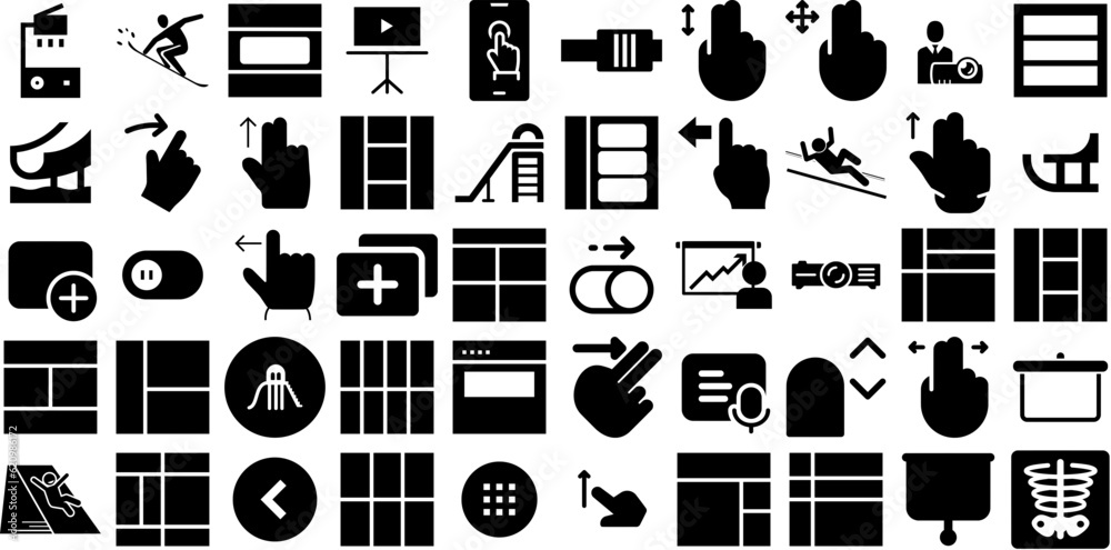 Vecteur Stock Massive Collection Of Slide Icons Pack Linear Infographic ...