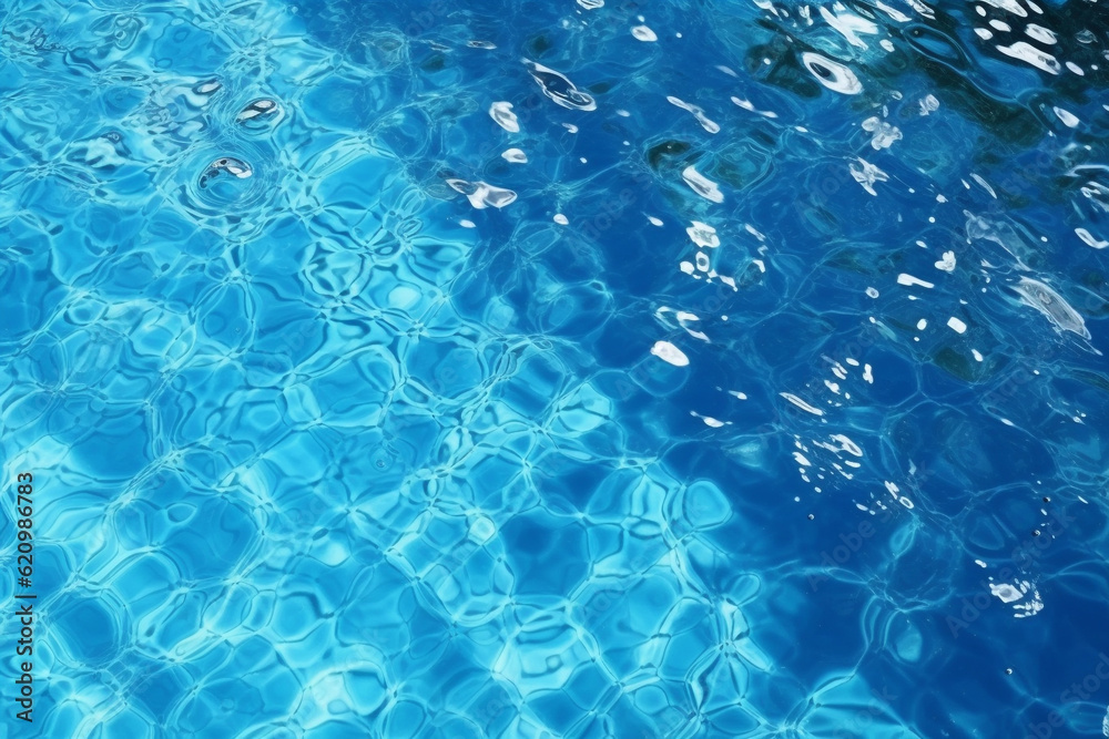 Blue pool caustic background - underwater shot, clear crystal texture ...