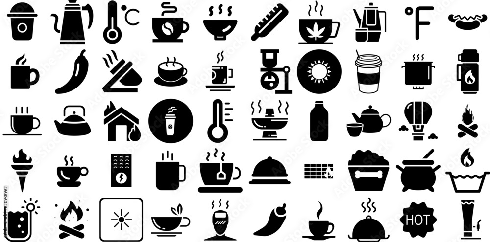 Huge Collection Of Hot Icons Bundle Solid Simple Clip Art Symbol Espresso Icon Clearance 0518