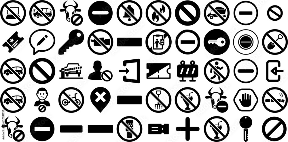 Vetor de Huge Set Of Entry Icons Pack Hand-Drawn Isolated Drawing Clip ...