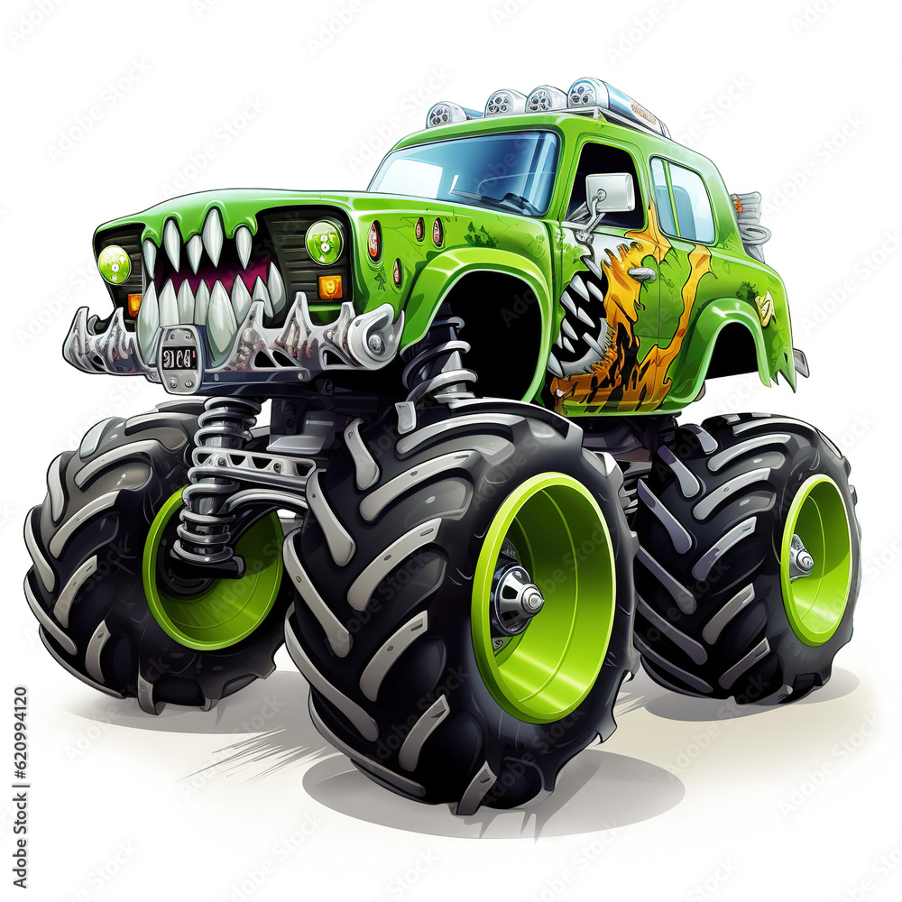 Monster Truck Sublimation Clipart. Monster Truck Cartoon Style for Kids ...