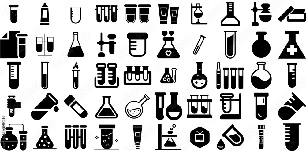 Huge Collection Of Tube Icons Pack Hand-Drawn Solid Modern Symbol Thin ...