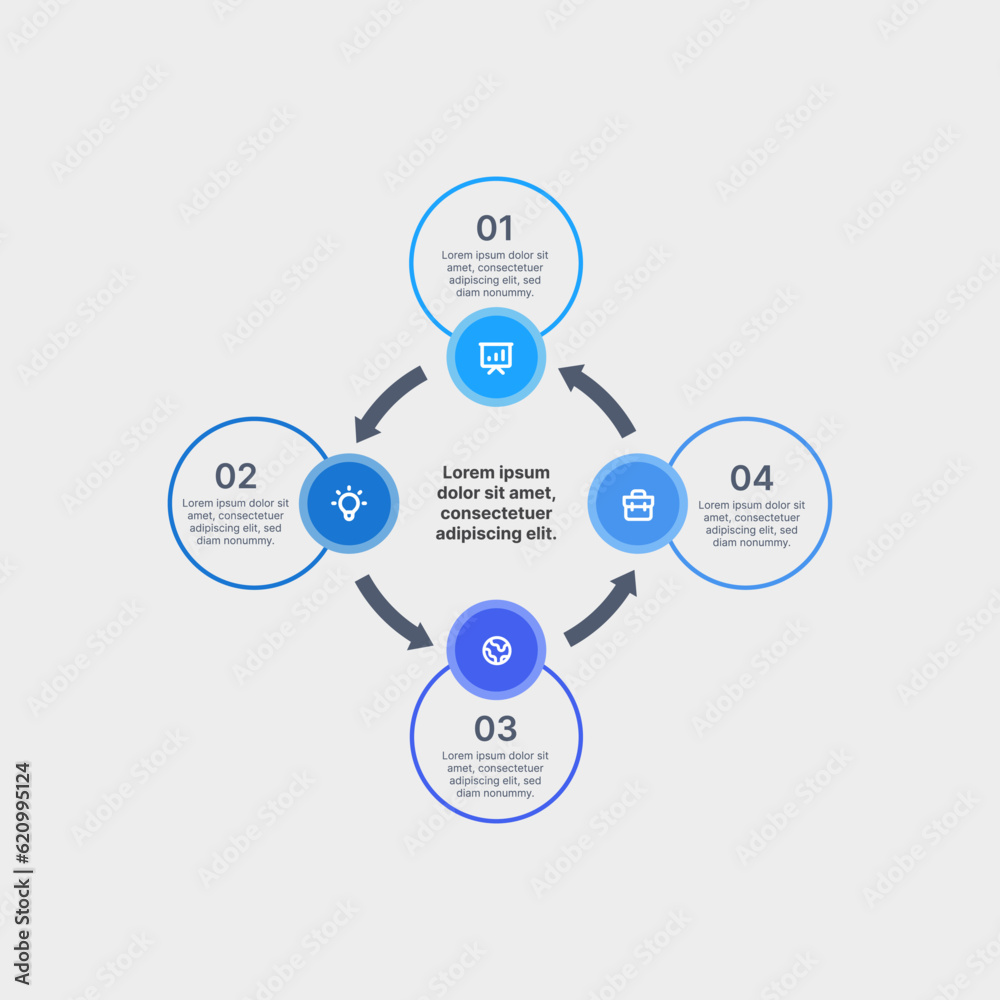 Cycle infographic circle formation for process flow stock illustration ...