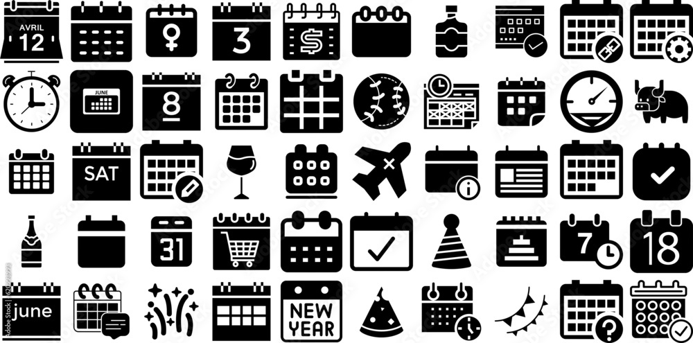 Mega Collection Of Event Icons Bundle Isolated Design Web Icon ...