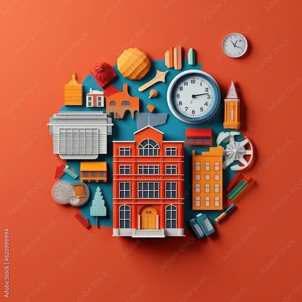 Paper Classroom Beautifully Designed 3D Craft Style Illustration for ...