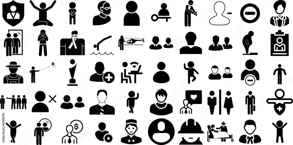 Huge Collection Of Person Icons Pack Hand-Drawn Linear Drawing ...