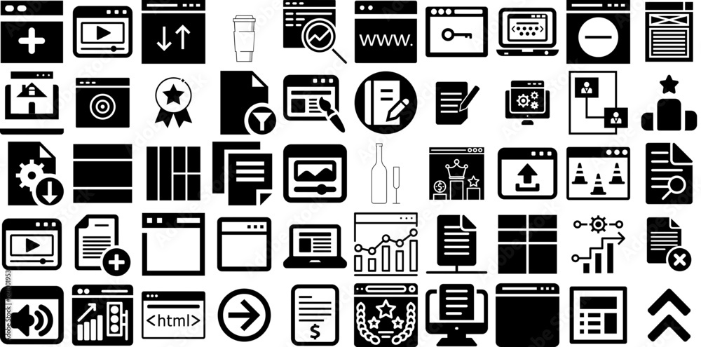 Big Set Of Page Icons Bundle Linear Modern Symbol Insert, Icon, Setting ...