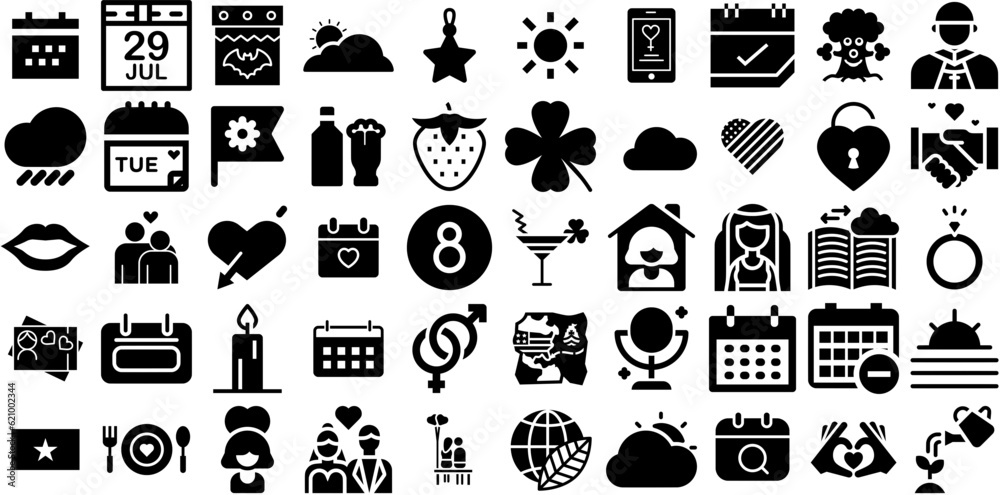 Massive Collection Of Day Icons Pack Linear Drawing Pictograms Icon ...