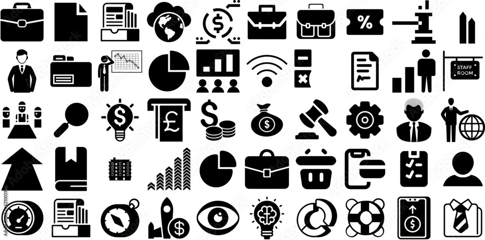 Massive Collection Of Business Icons Bundle Hand-Drawn Linear ...