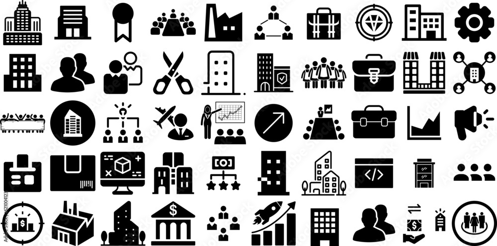 Huge Collection Of Company Icons Pack Hand-Drawn Linear Design ...