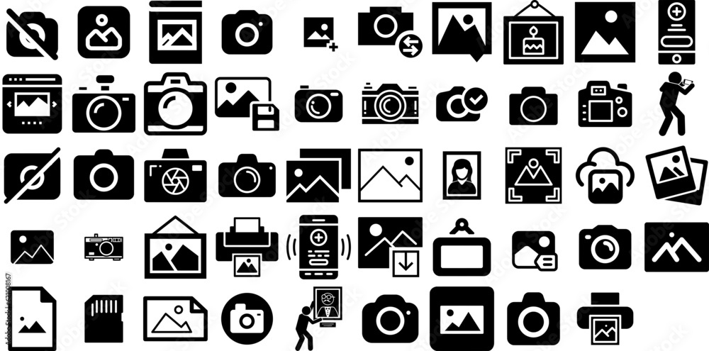 Big Set Of Picture Icons Pack Linear Concept Pictograms Icon, Symbol ...