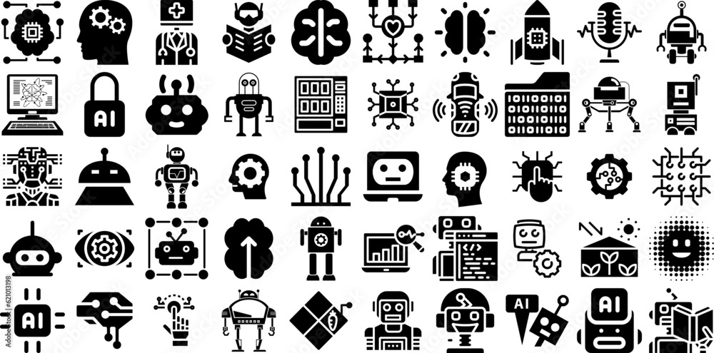 Mega Set Of Intelligence Icons Collection Hand-Drawn Black Modern Clip ...