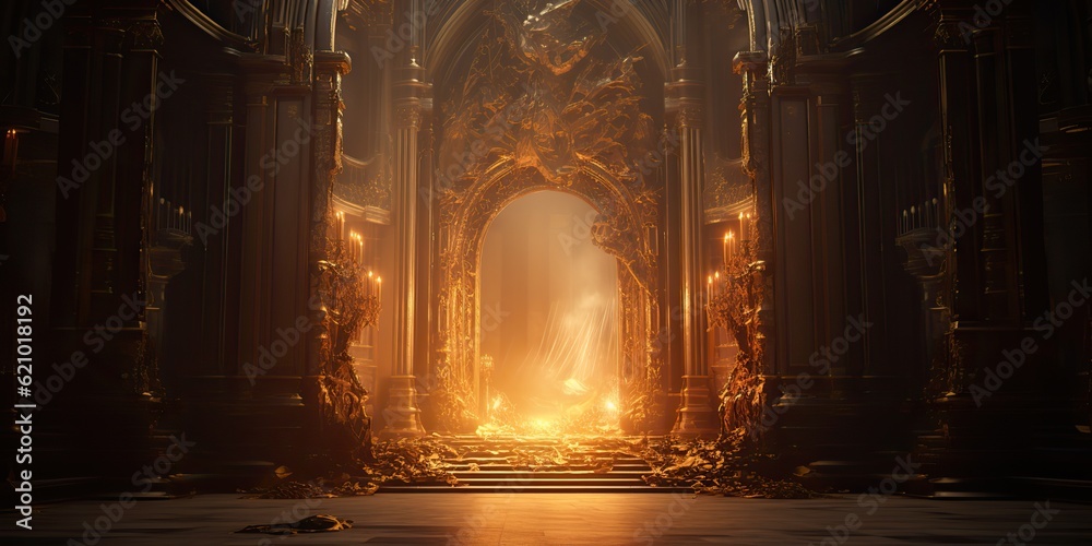 AI Generated. AI Generative. Baroque heaven inner space gate. Religion ...
