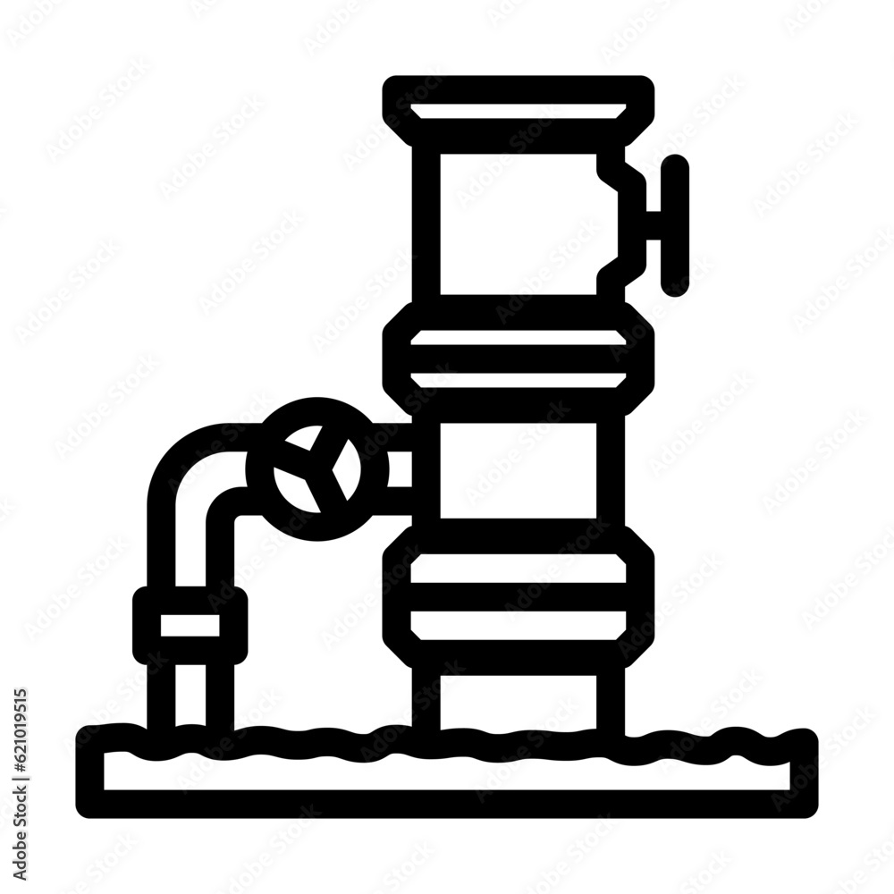 oil wellhead petroleum engineer line icon vector. oil wellhead ...