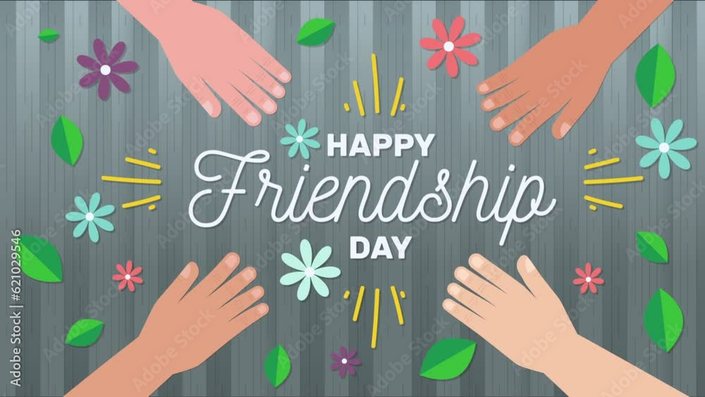 Connect the hands background animation. Happy Friendship Day. Hand ...