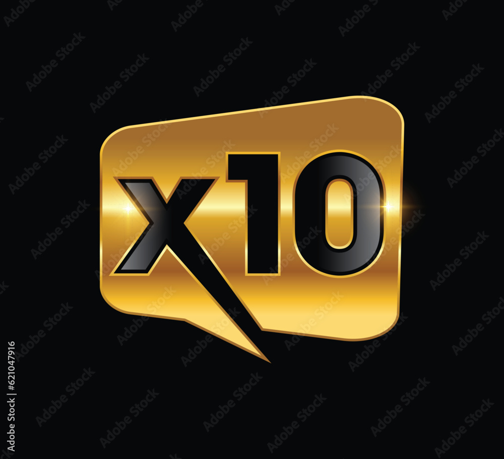 A vector illustration of Golden X10 Letter Monogram Logo Illustration ...