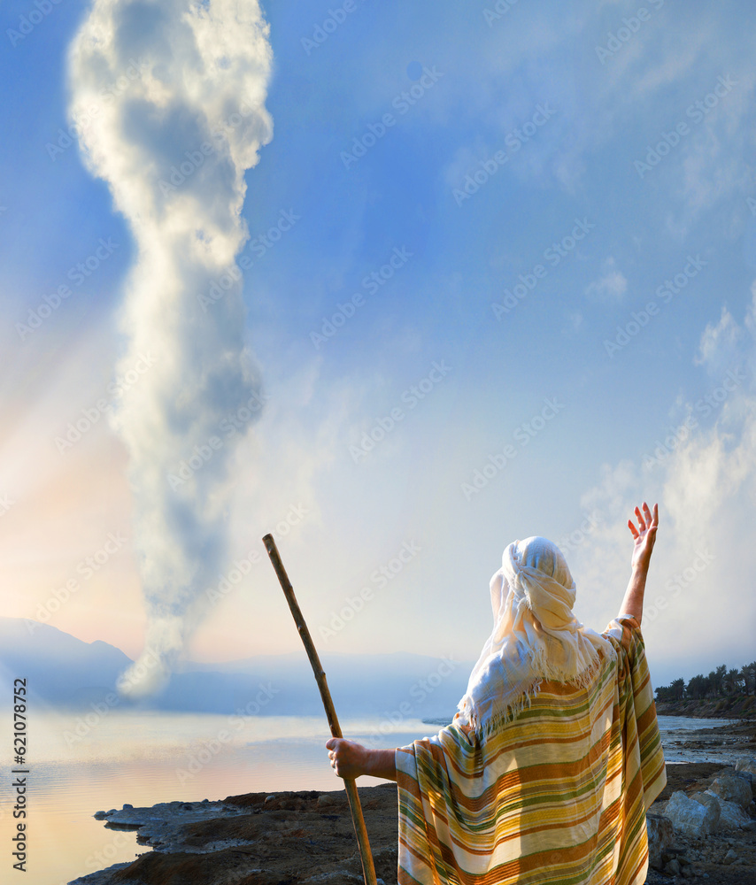 Moses and the pillar of cloud by the sea Stock Photo | Adobe Stock