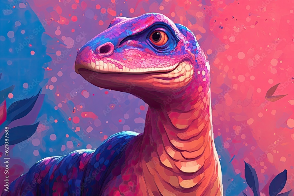 This beautiful dinosaur cartoon. made using generative AI tools Stock ...