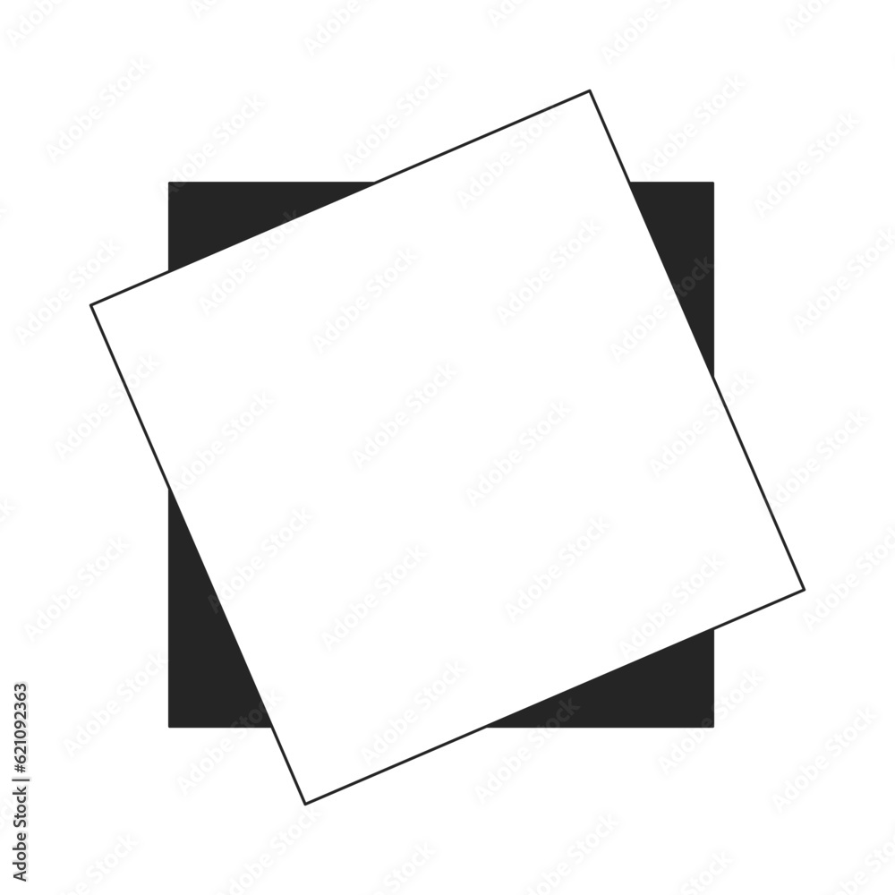 Sticky notes flat monochrome isolated vector object. Office supplies ...