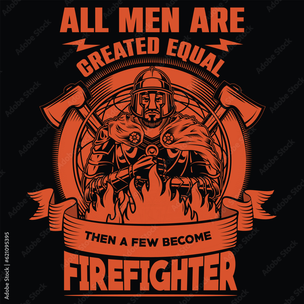 Firefighter-inspired t-shirt design featuring an American fighter ...