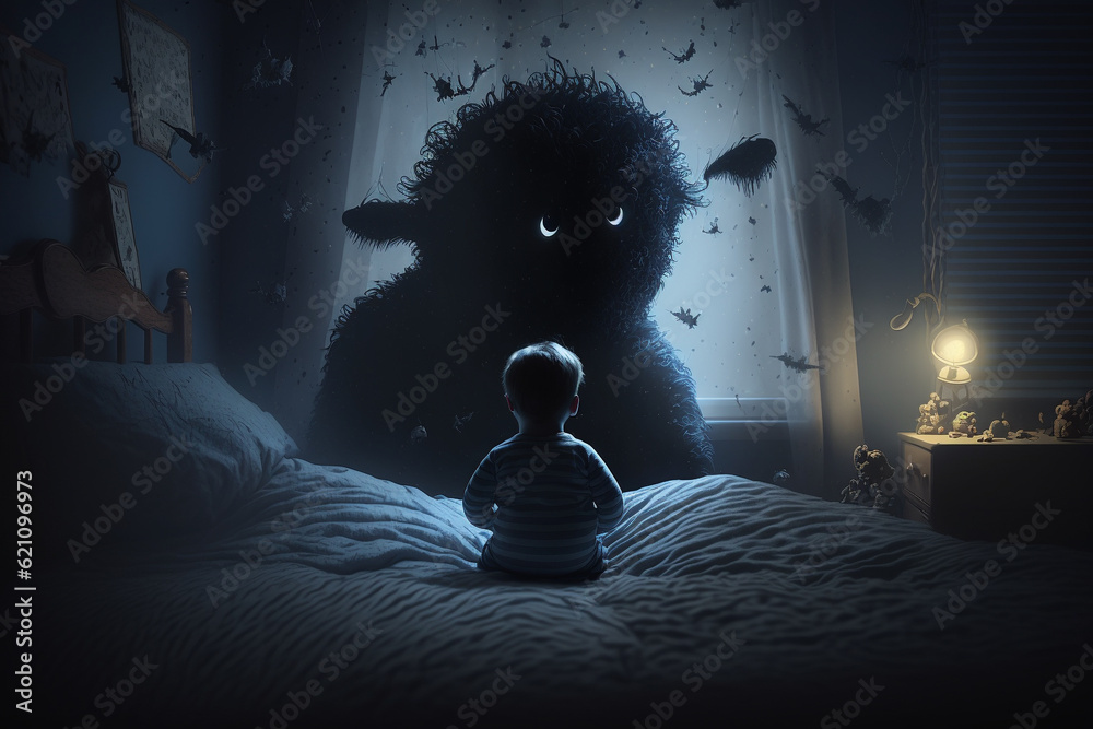 Nightmares, bad dreams. Terrible, scared, fear, unhappy, spooky, creepy ...