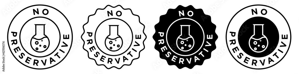 No preservative icon set collection. Vector sign of free synthetic ...