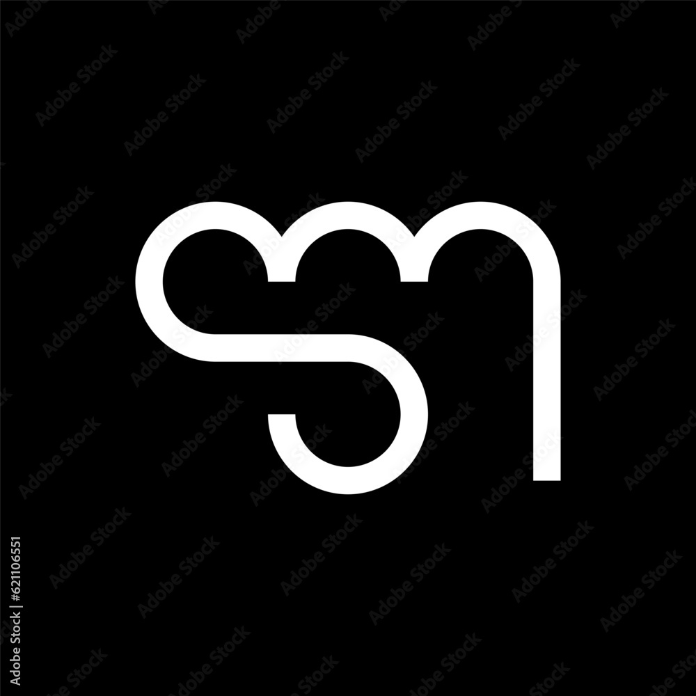 Letter SM minimal monogram logo Stock Vector | Adobe Stock