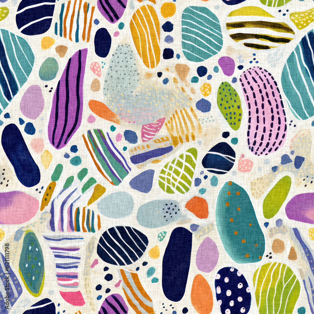 Seamless trendy pebble rock repeat background. Tropical modern beach ...