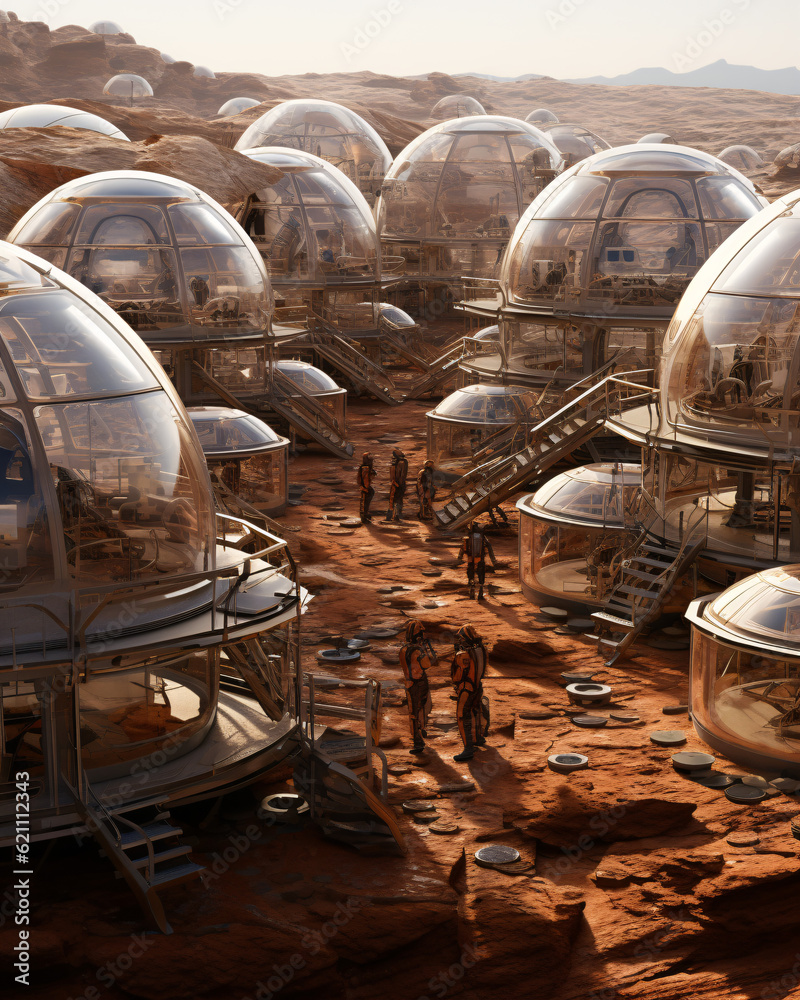 Exploring martian Colony, terraforming, Moon Dome City, geodesic domes ...