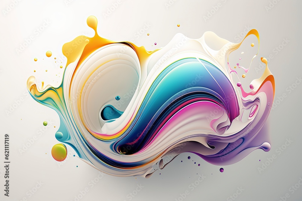 Vibrant 3D painting: Surrealistic, flowing textures meet colorful ...