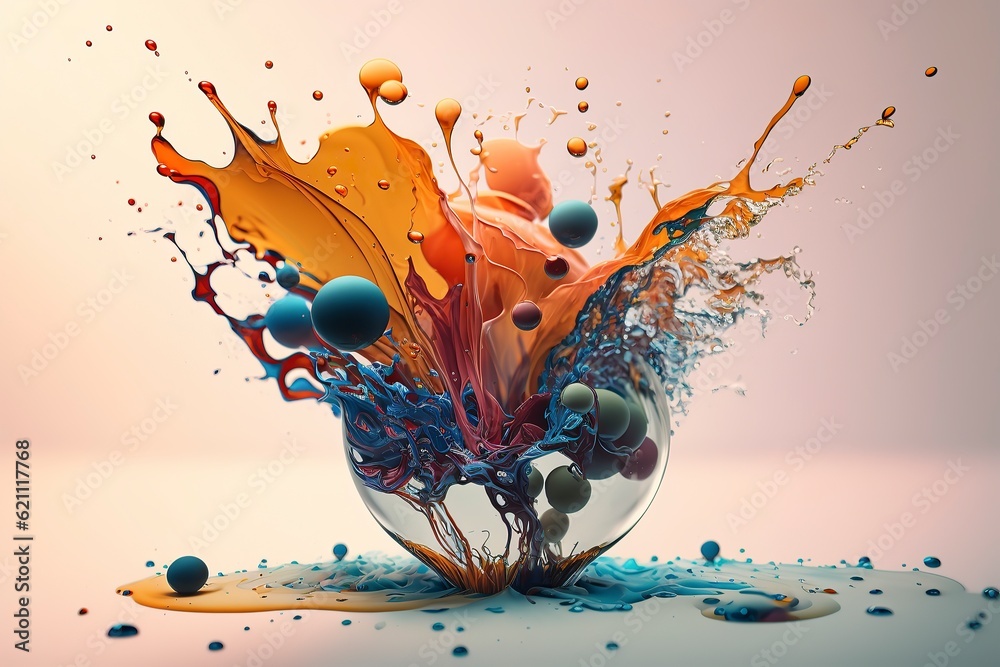 Vibrant 3D painting: Surrealistic, flowing textures meet colorful ...
