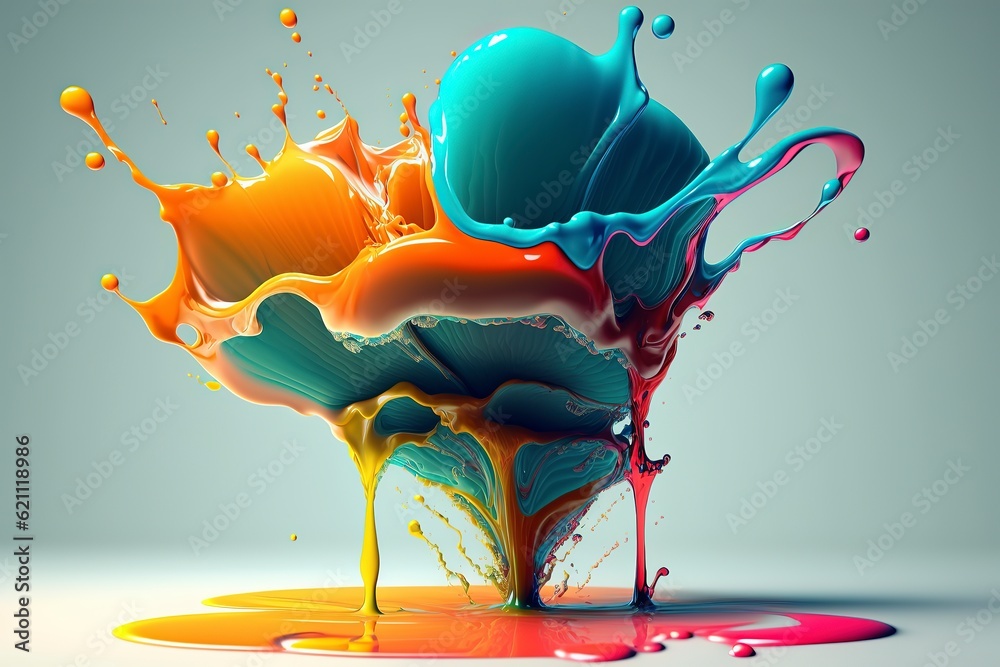 Vibrant 3D painting: Surrealistic, flowing textures meet colorful ...
