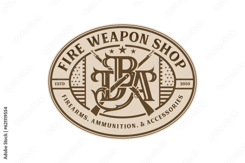 Old vintage Firearms m1 garand icon logo design ammo military emblem ...