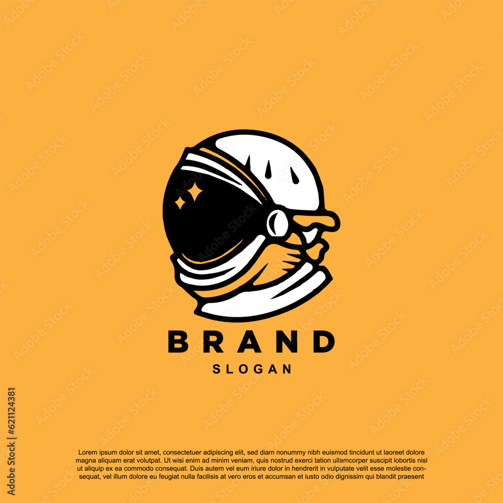 Vintage hand drawn astronaut logo design. Spacesuit logo vector for ...