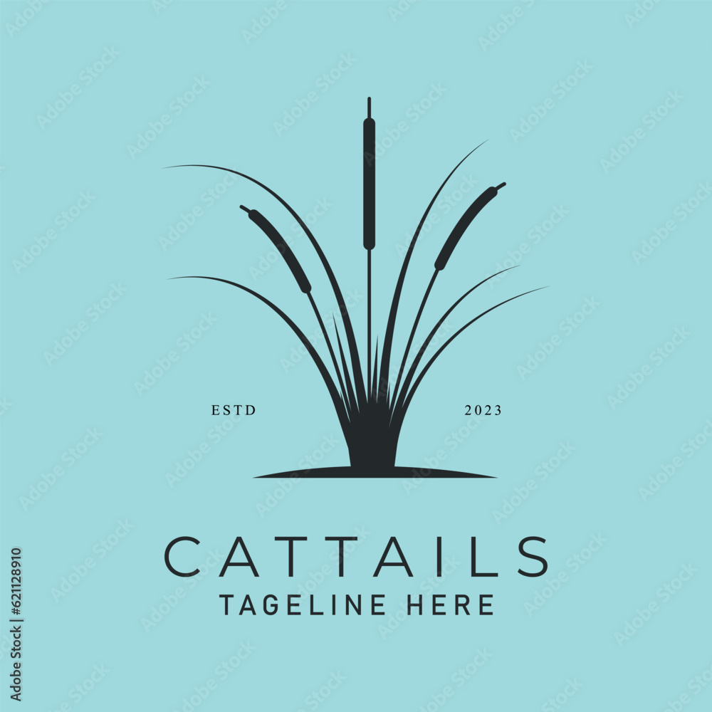 cattails icon silhouette logo vector design art. Stock Vector | Adobe Stock