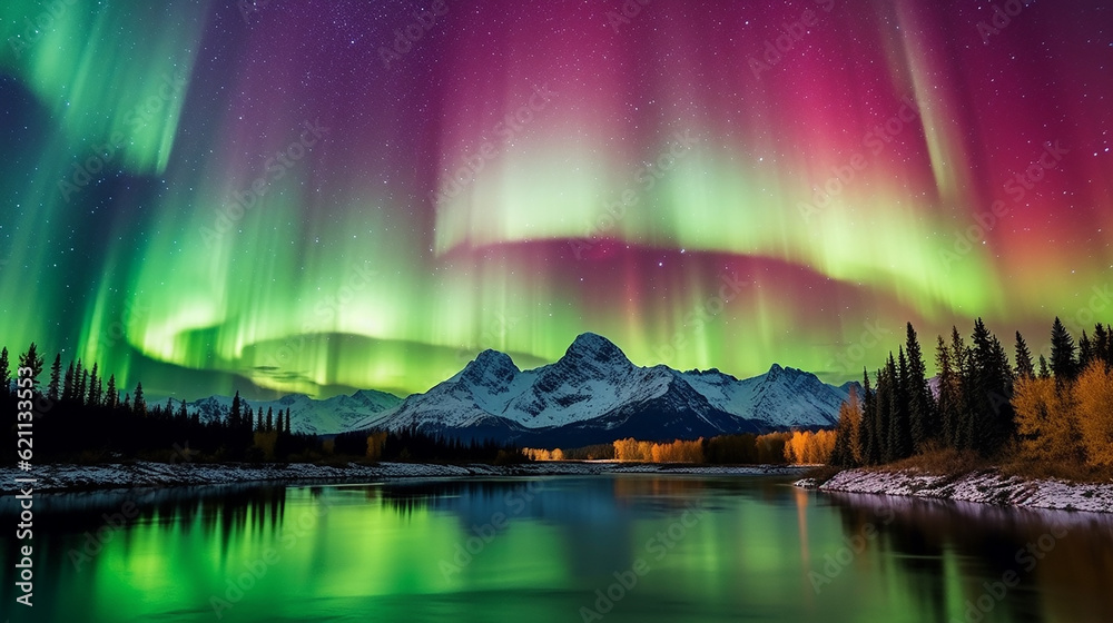 The ethereal beauty of the Northern Lights, with vibrant ribbons of ...