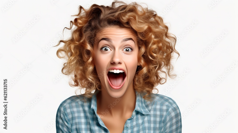 Woman, silly and tongue out with a funny and emoji face isolated on a ...