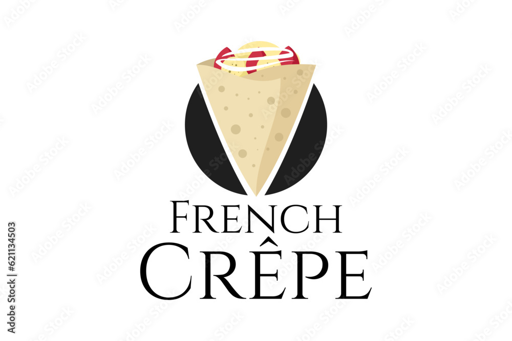 French Crepe or crêpes logo vector illustration. vector logo for crepe ...
