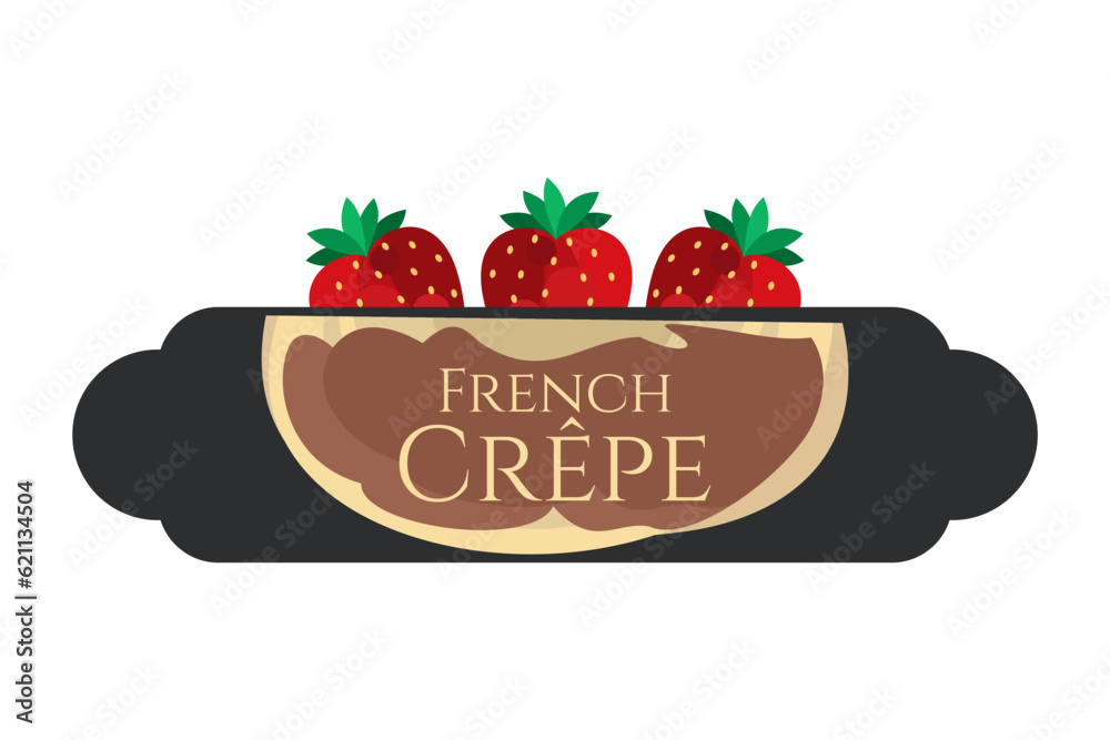 French Crepe or crêpes logo vector illustration. vector logo for crepe ...