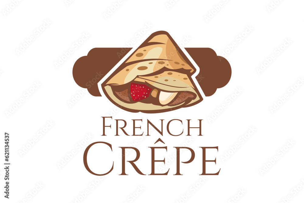 French Crepe or crêpes logo vector illustration. vector logo for crepe ...