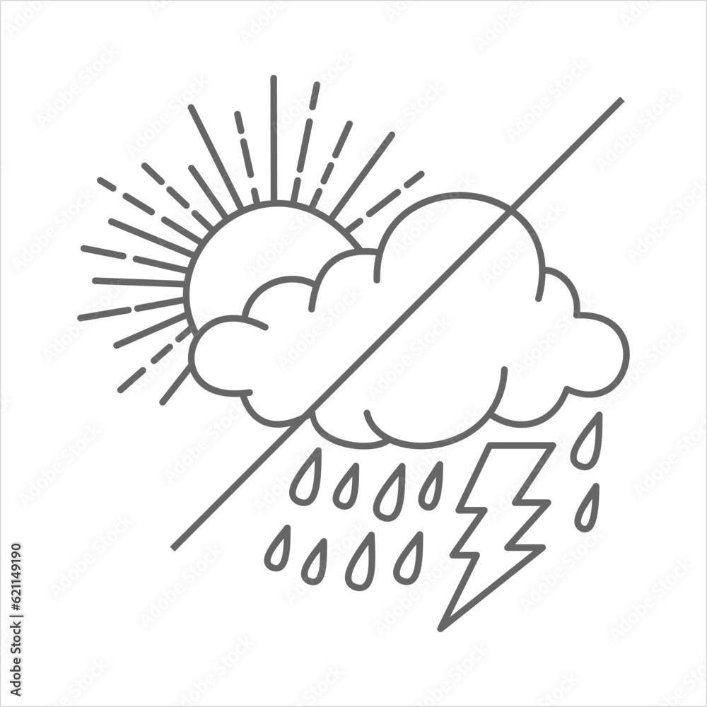 half sunny half rainy weather doodle hand draw line art style vector ...