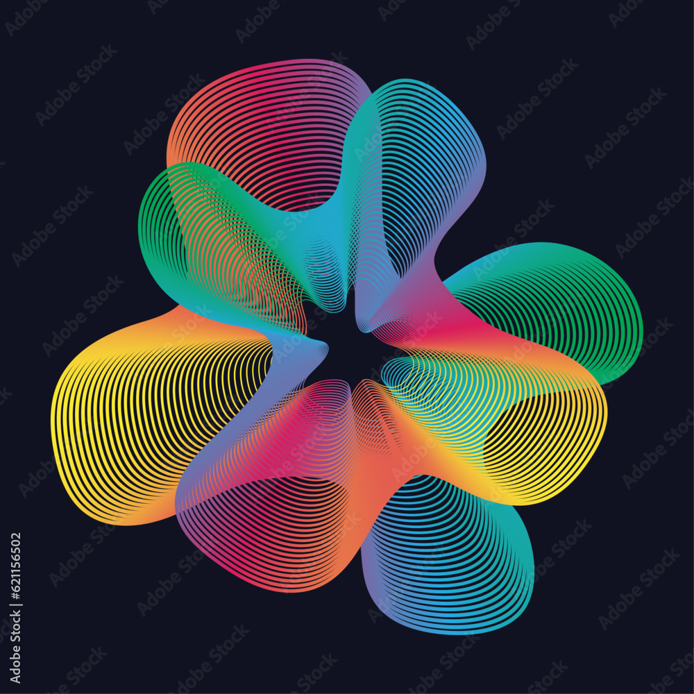 Dynamic radial sound equalizer design. Music album cover template ...