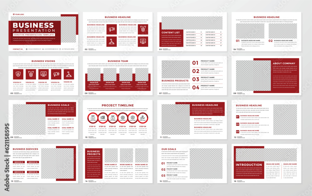 set of corporate presentation template design with minimalist concept ...