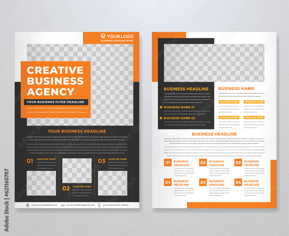 business two sided flyer template design with a4 concept and minimalist ...